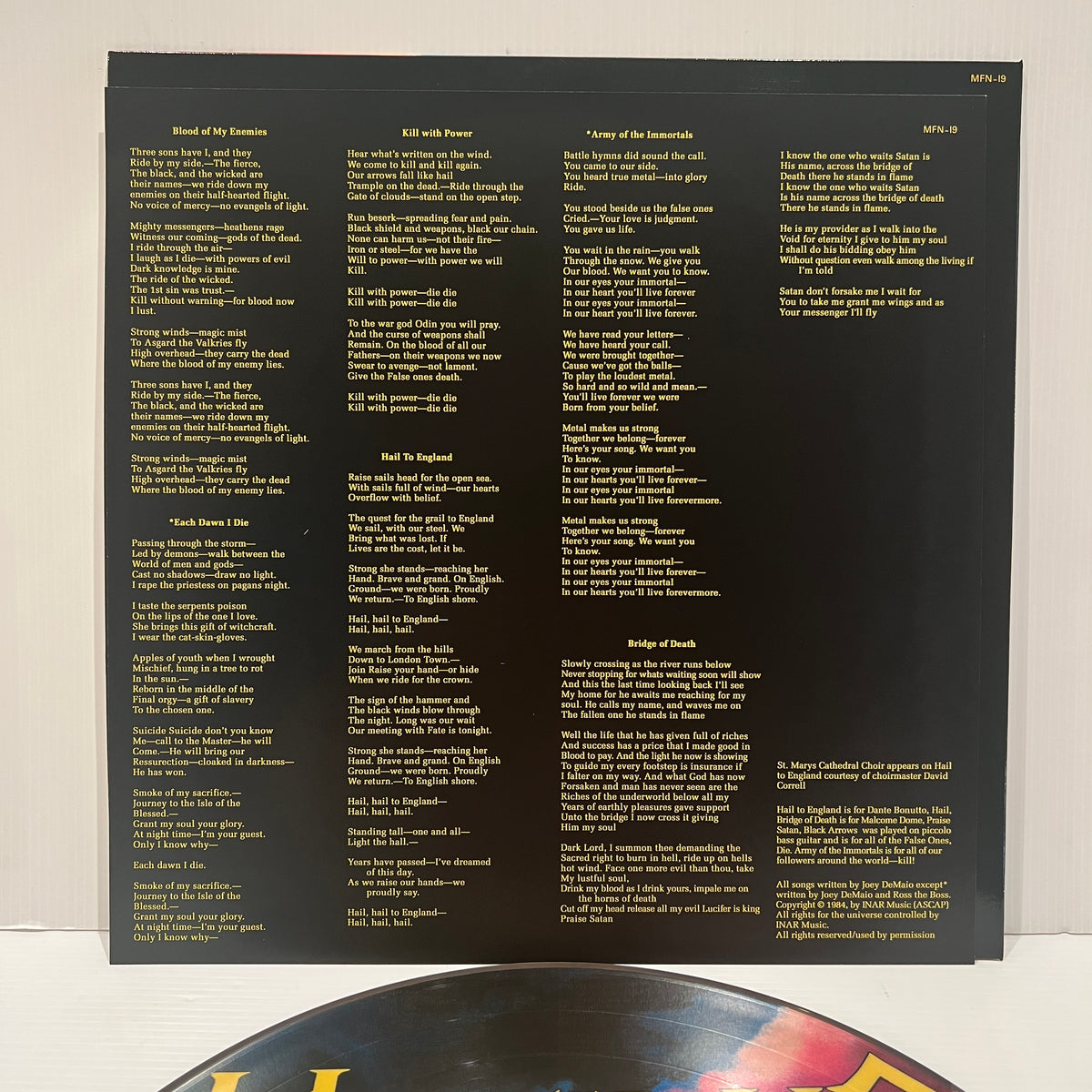 Manowar - Hail To England - rare PICTURE DISC edition ...