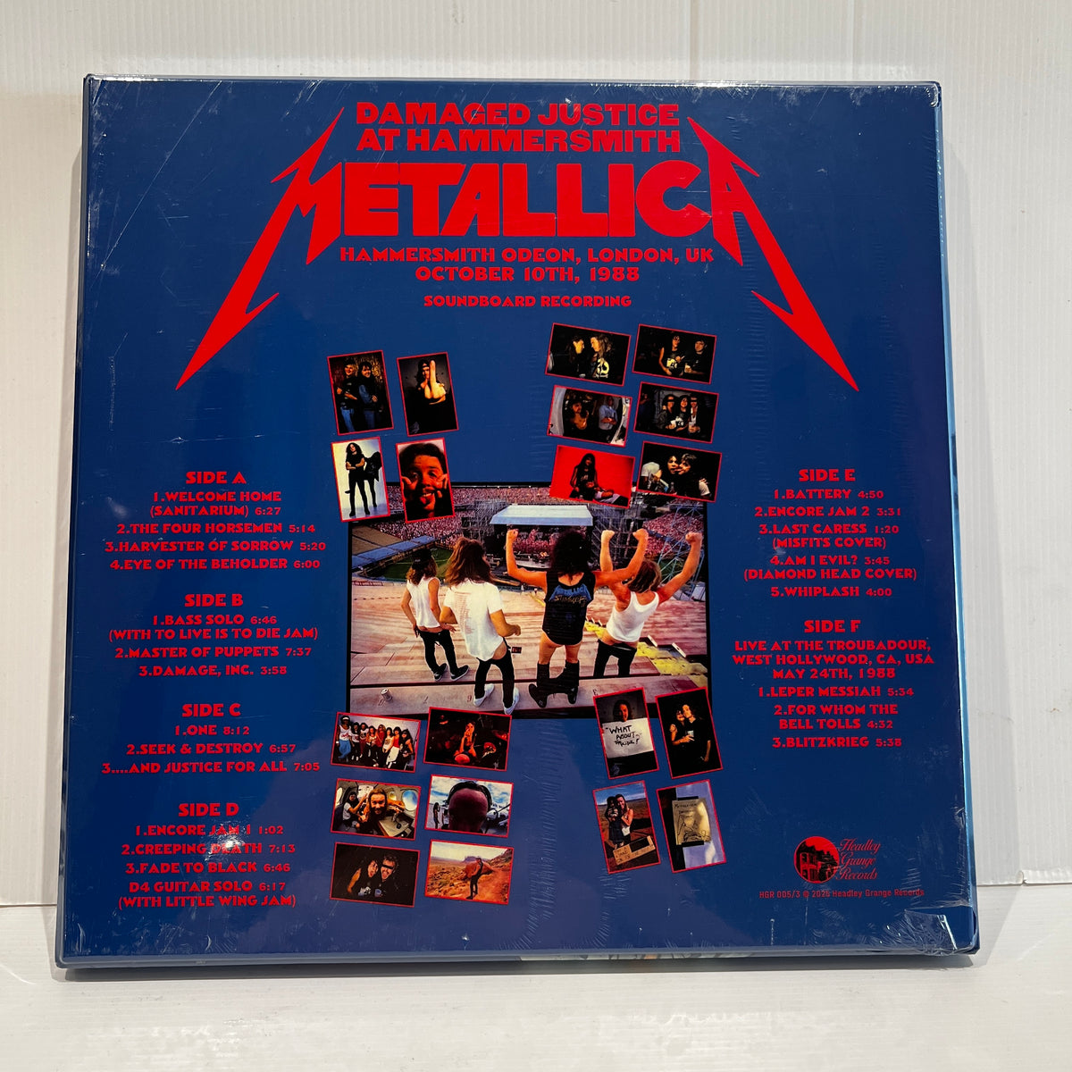 Metallica - Damaged Justice at Hammersmith - rare BLUE 3LP box ...